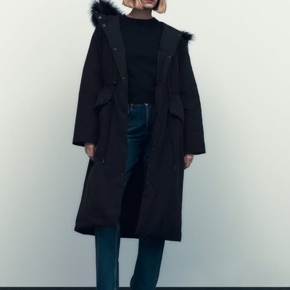 Zara | Jackets & Coats | Nwt Zara Hooded Oversized Parka Black Ref 58045 S M L Xs | Poshmark